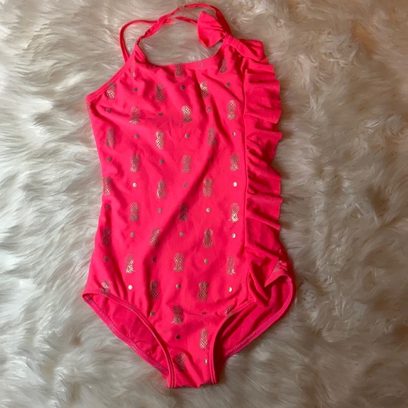 Xhilaration Swim Xhilaration Neon Pink Pineapple One Piece Swimsuit